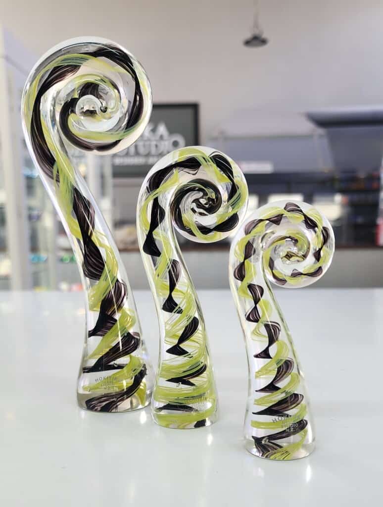 Swirl Koru:set of 3 - Hokitika Glass Studio